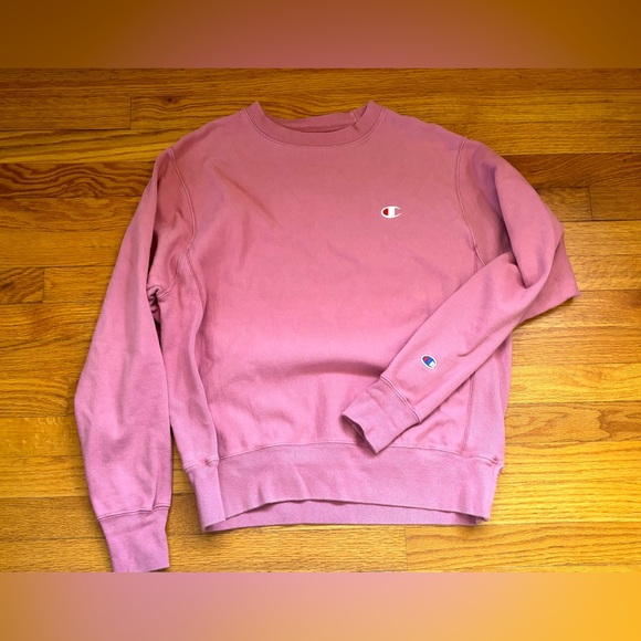 Champion | Tops | Champion Pink Thick Crew Neck Sweatshirt Womens M ...